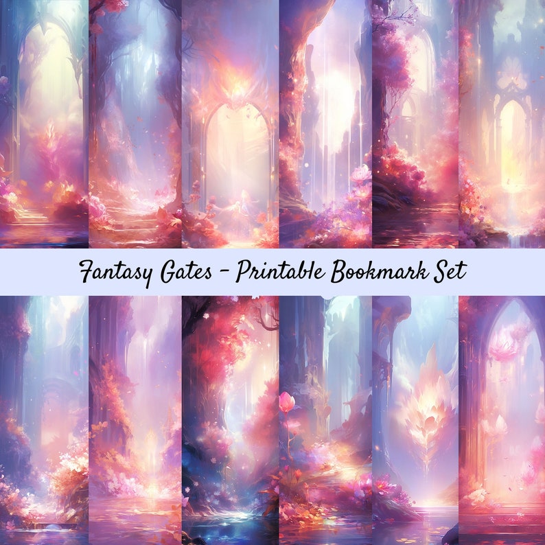 Printable Bookmark Set, Digital Bookmarks, Instant Download, Magic ...