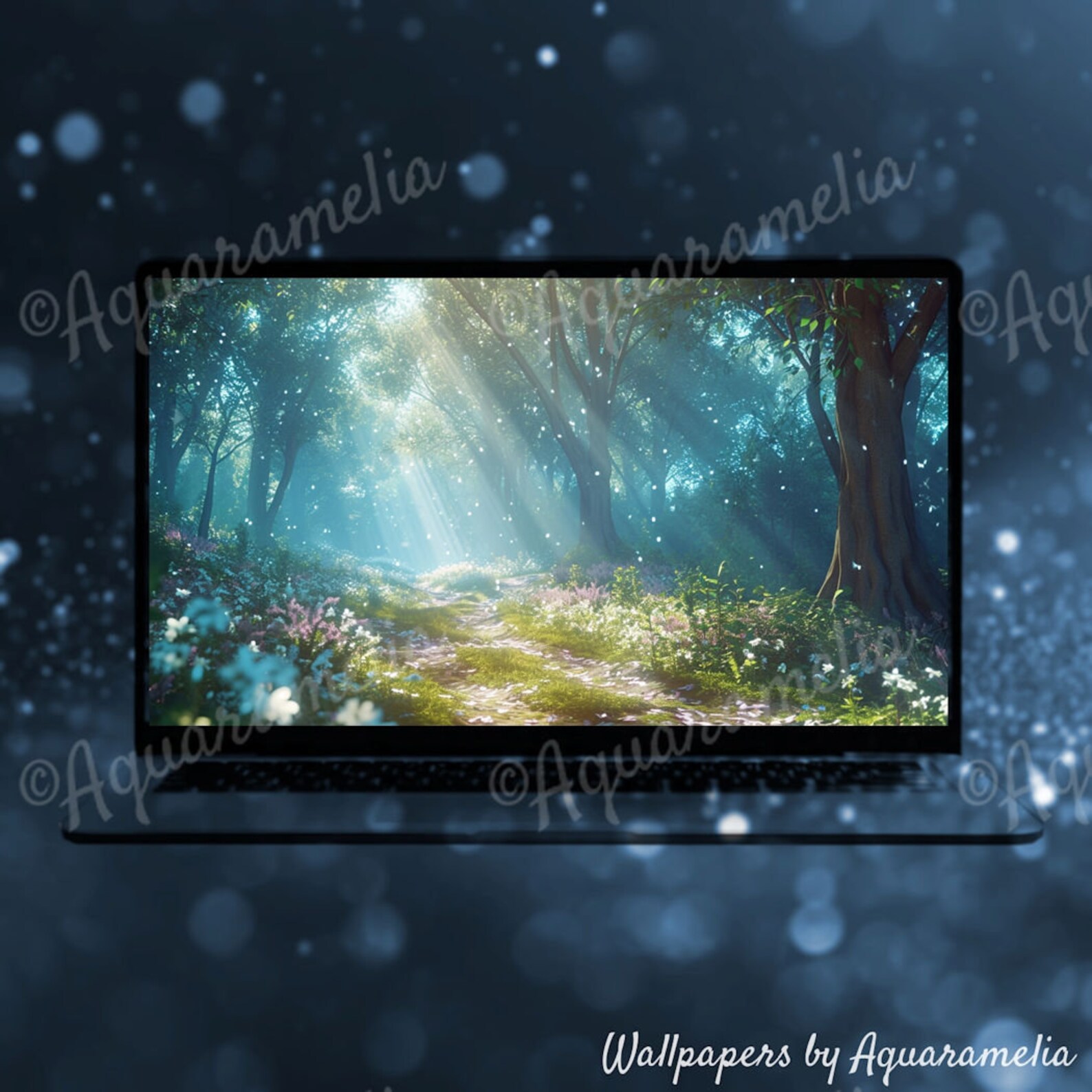 Enchanted Forest Desktop Background, Spring Wallpaper Flowers, Summer ...