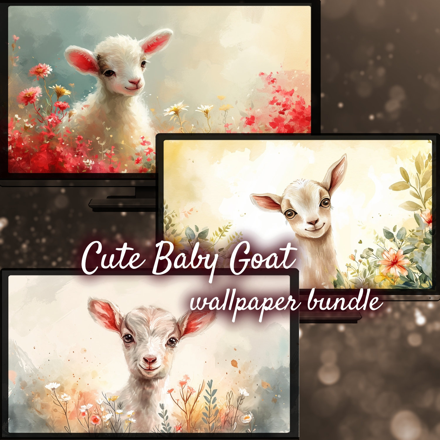 Cute Baby Goat Desktop Background, Sweet Animal Wallpapers, Cute Pet ...