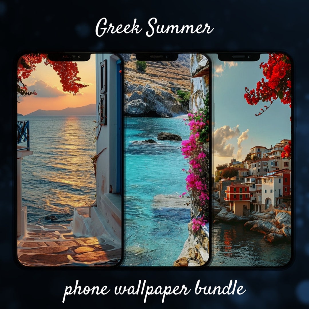 Travel to Greece Aesthetic Smartphone Background, Greek Summer Island ...