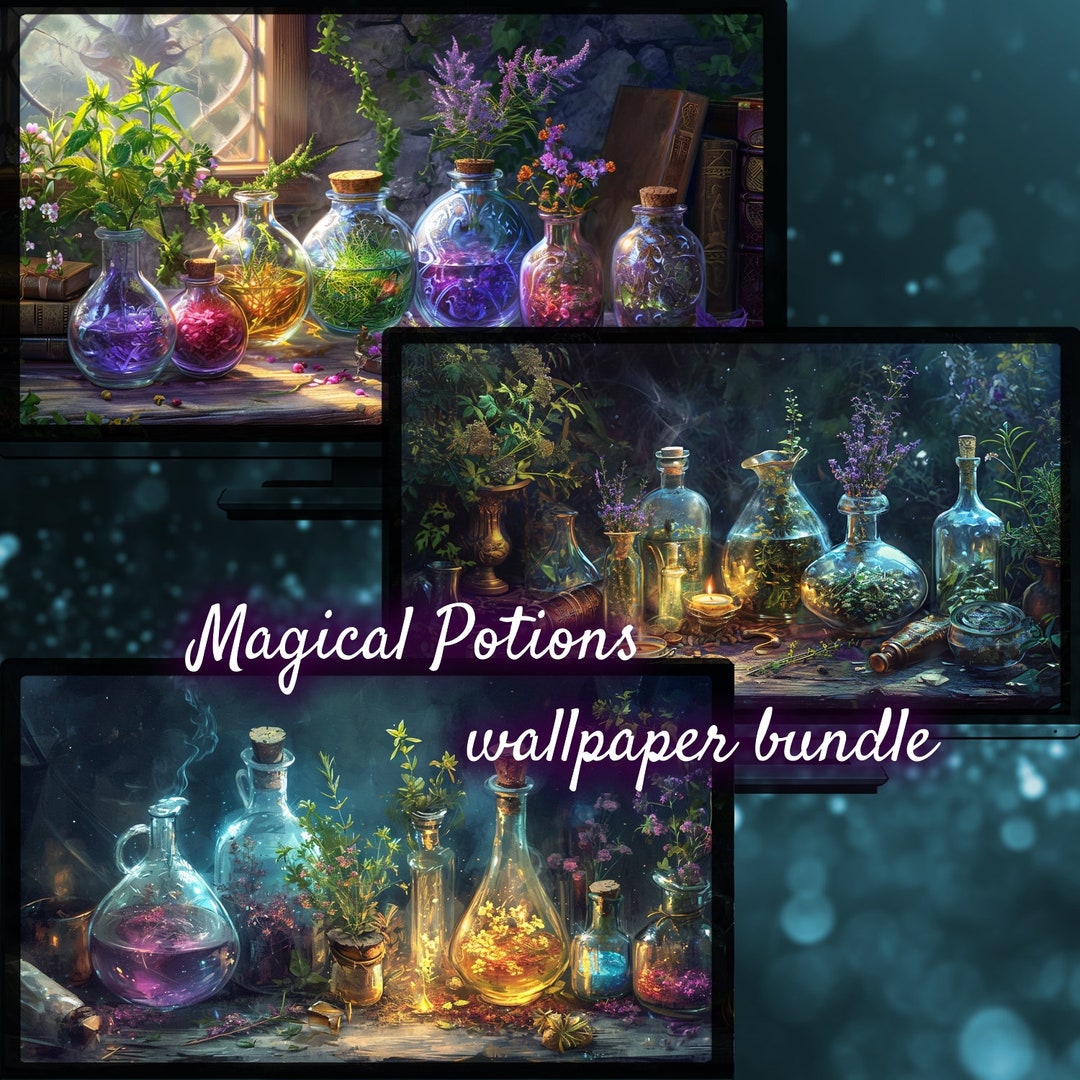 Magical Potions Background, Sorcery Desktop Wallpapers, RPG Fantasy ...