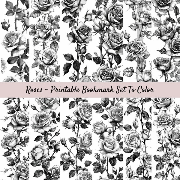 Printable Bookmark Coloring Set, Digital Bookmarks to Color, for Kids ...