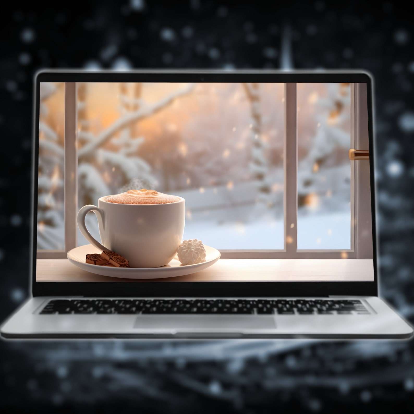 Snowing Day Coffee, Winter Background, Winter Wallpaper for Desktop ...