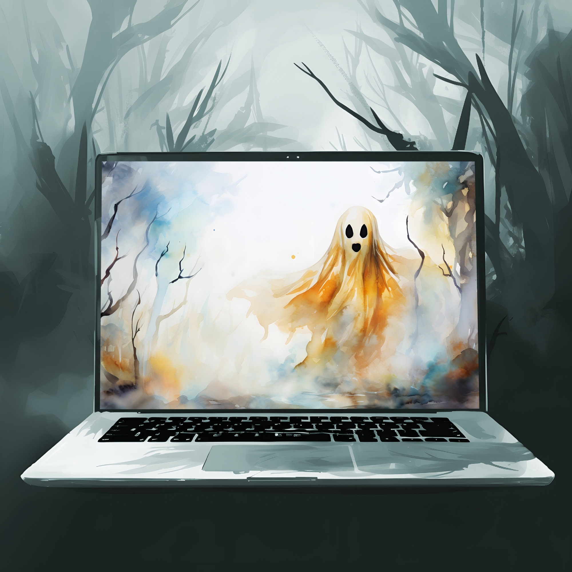 Scary Ghost Desktop Wallpapers, Bundle of 6 Spooky Scary Haunted Spirit ...
