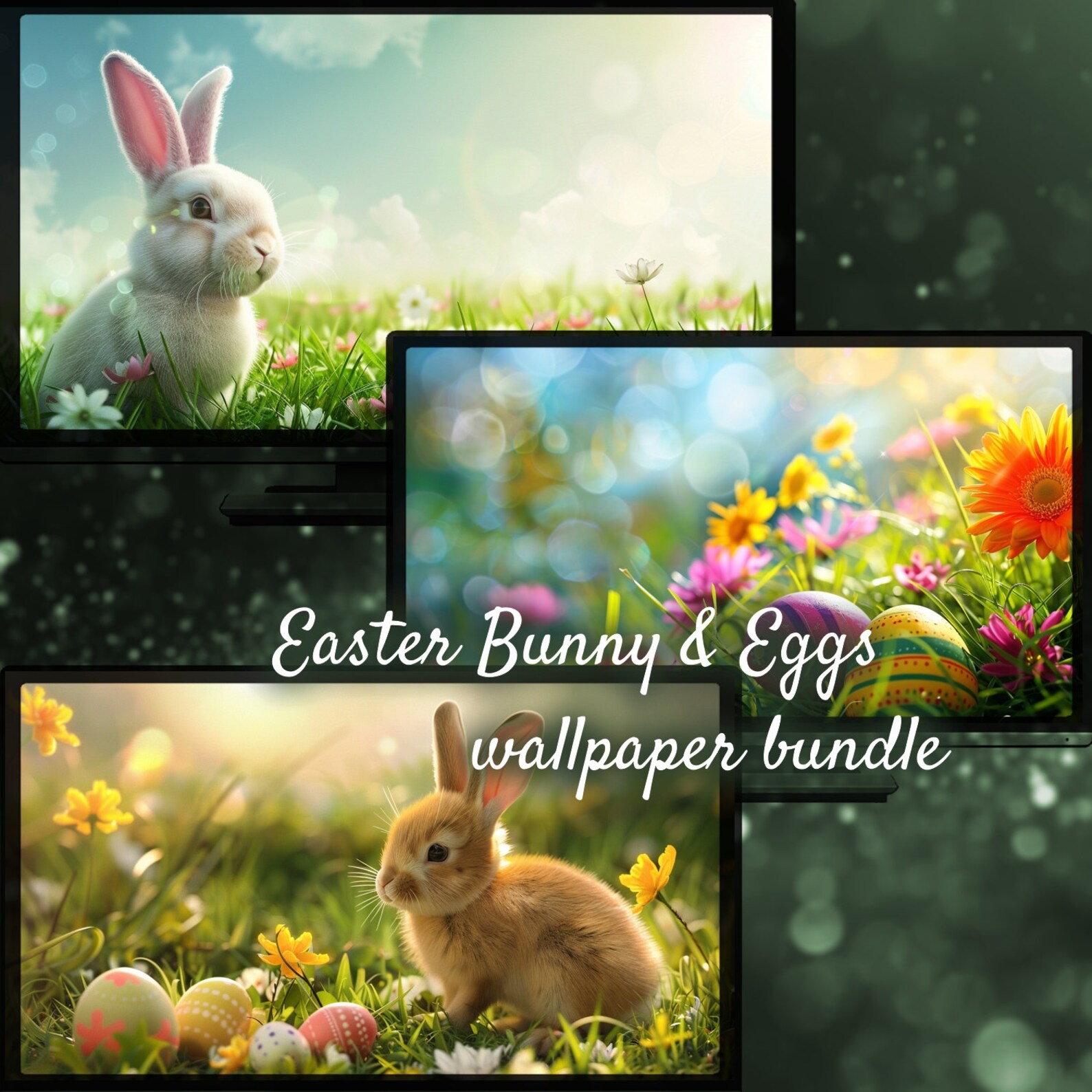 Easter Egg Desktop Background, Bunny Spring Flower Wallpaper, Best ...