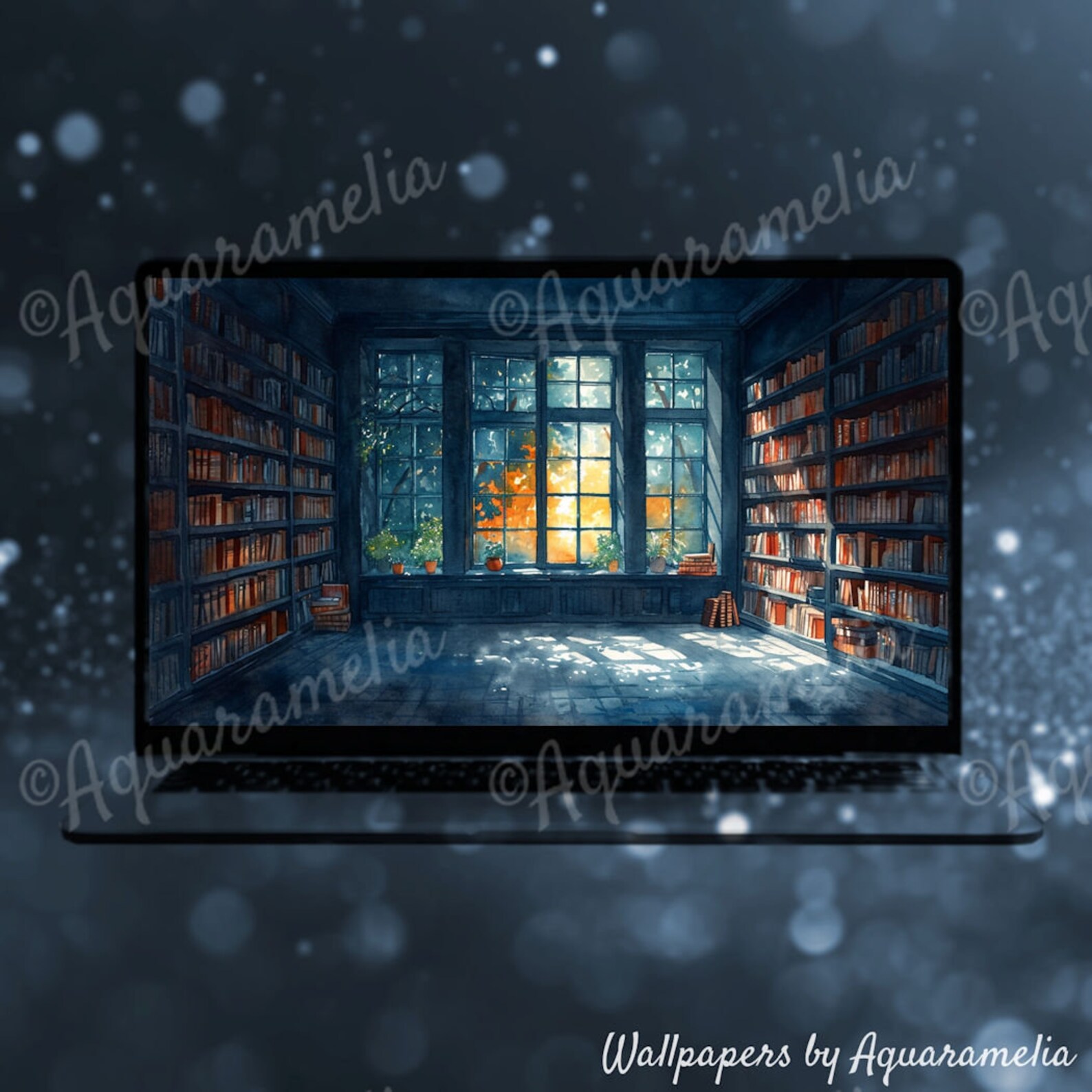 Botanical Library Background, Romantic Books, Reading Desktop ...