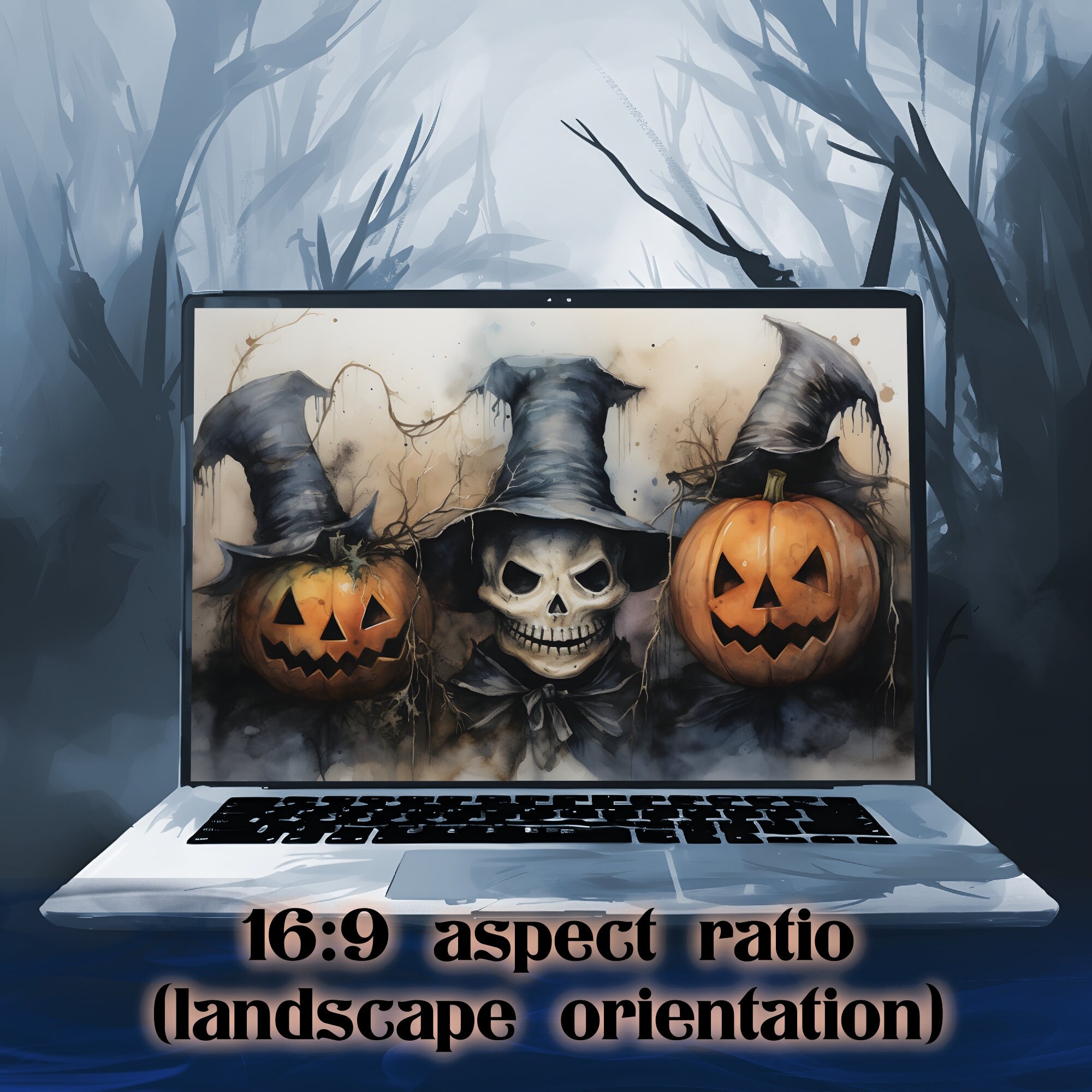 Spooky Halloween 2 Desktop Wallpapers, Bundle of 8 Jack-o-lantern ...