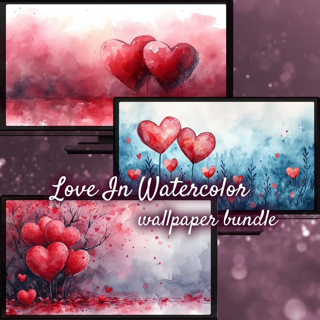 Romantic Love, Cute Desktop Background, Sweet Watercolor Wallpapers ...