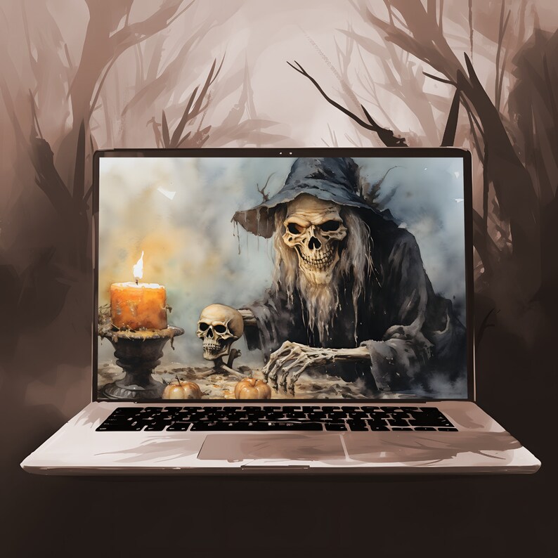Terrifying Witch Desktop Wallpapers, Bundle of 9 Magical Spooky Horror ...