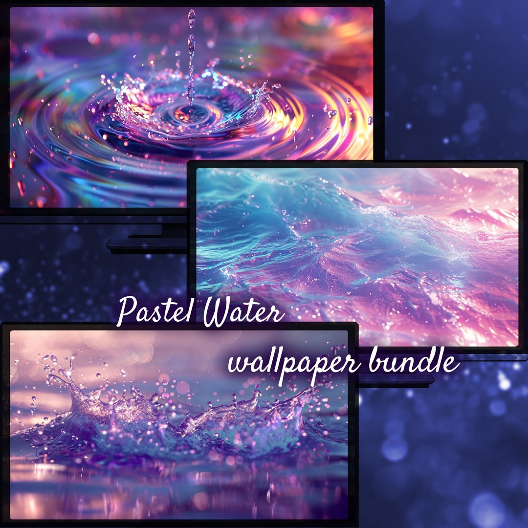 Water Pastel Background, Colorful Summer Desktop Background, Crystal ...
