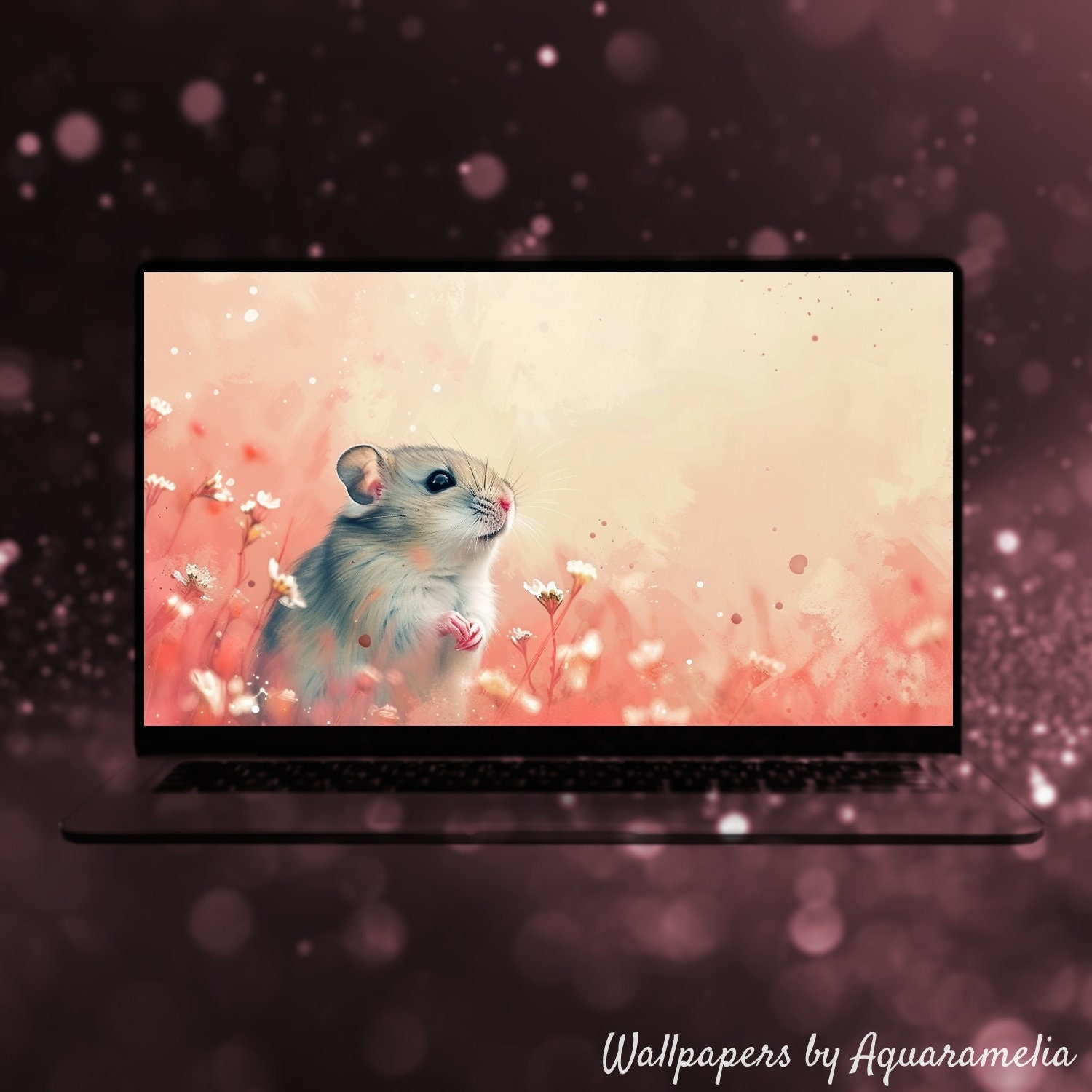 Cute Hamster Animal Desktop Wallpaper, Cute Pet Wallpaper, Valentines ...