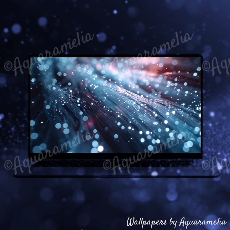 Technology Optical Fibers Computer Background, Futuristic Desktop ...