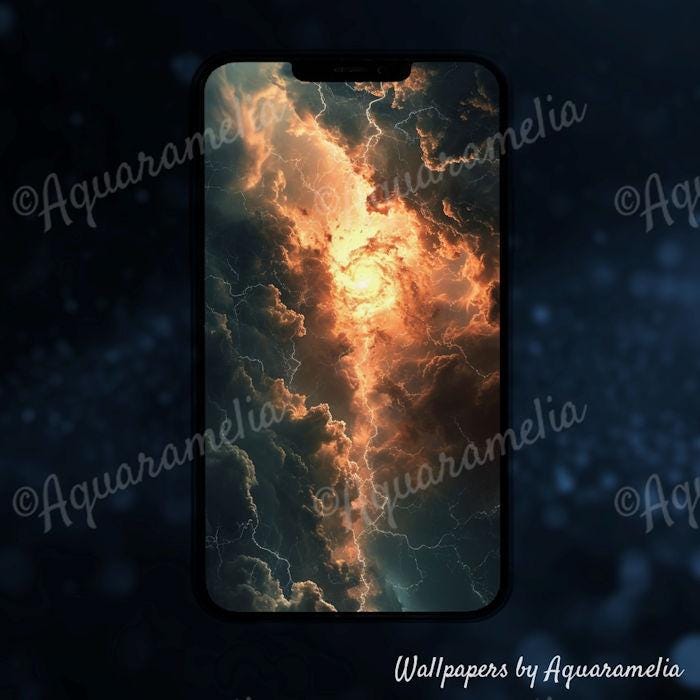 Thunderstorm Aesthetic Smartphone Background, Storm Rain Phone ...