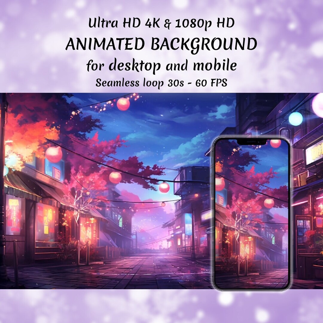 4K Animated Desktop Background for Streamers, Twitch Overlay, Vtuber ...