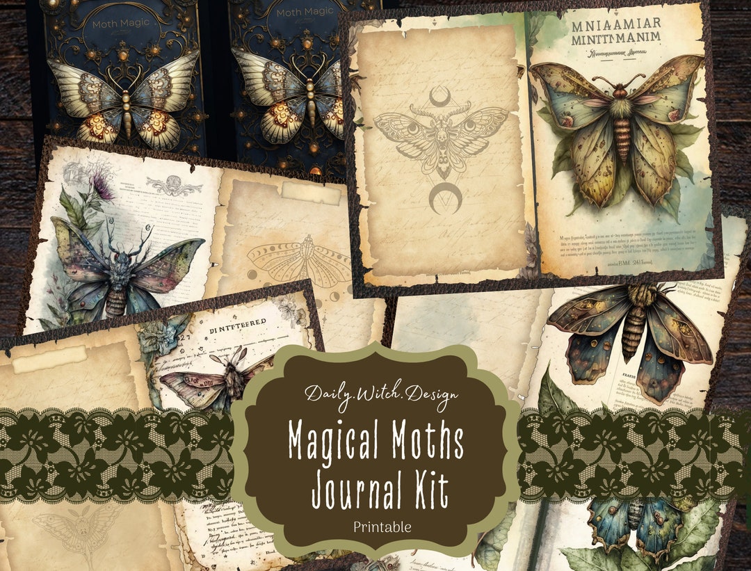 Magical Moths Junk Journal Kit Mystic Moth Digital Download - Etsy