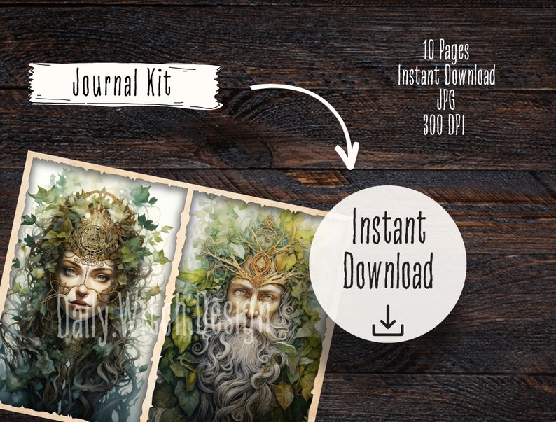 Celtic Deities Junk Journal Pages, Printable Collage, Digital Scrapbook ...