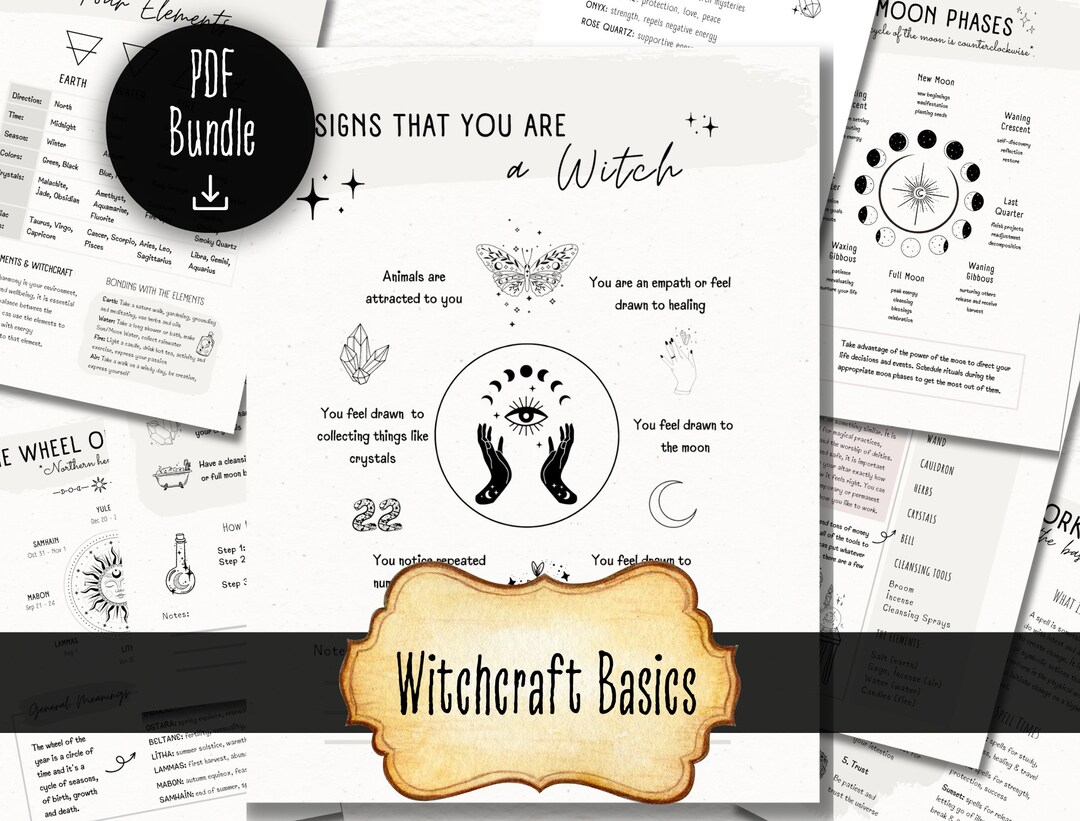 Witchcraft Basic PDF Bundle, Grimoire Pages, Magic Starter Kit, BOS ...