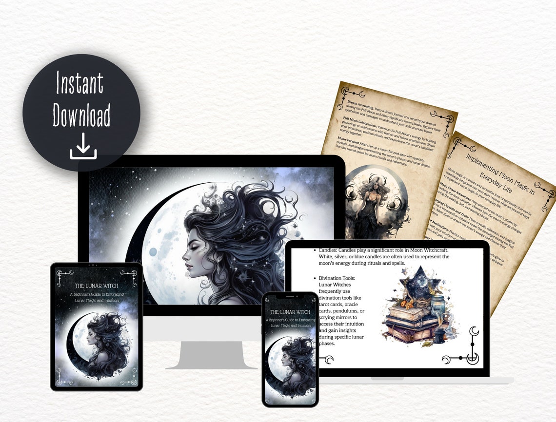 The Lunar Witch PDF Bundle, Types of Witches, Moon Witch, Printable ...