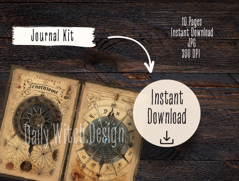 Spellbook Junk Journal Pages, Vintage Ephemera, Witchy Collage Sheet ...