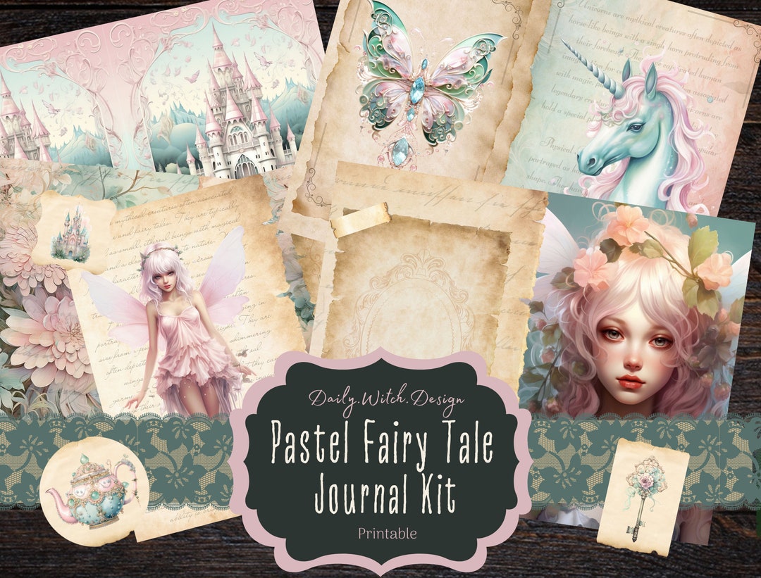 Pastel Fairy Tale Junk Journal Kit, Digital Download, Printable Pages ...