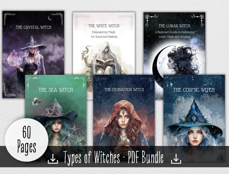 Types of Witches PDF Bundle 60 Printable Grimoire Pages Book - Etsy
