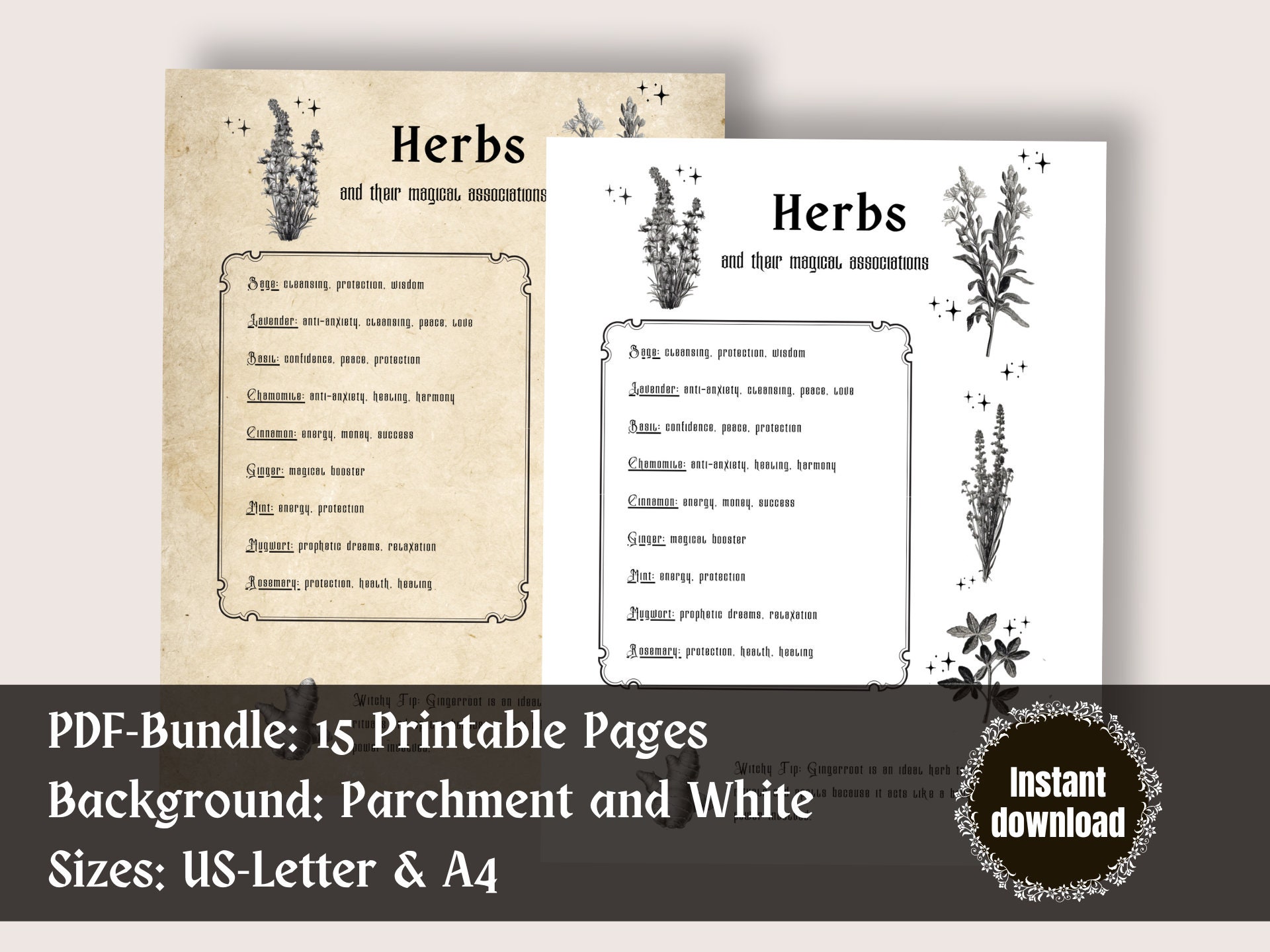 Witchcraft Basic Bundle Grimoire Pages, Magic Starter Kit, Grimoire ...