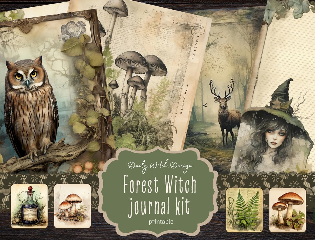 Forest Witch Junk Journal Kit, Digital Download, Printable Pages ...