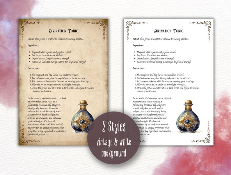 Magic of Potions PDF Bundle, Witchcraft, Alchemy, Printable Grimoire ...