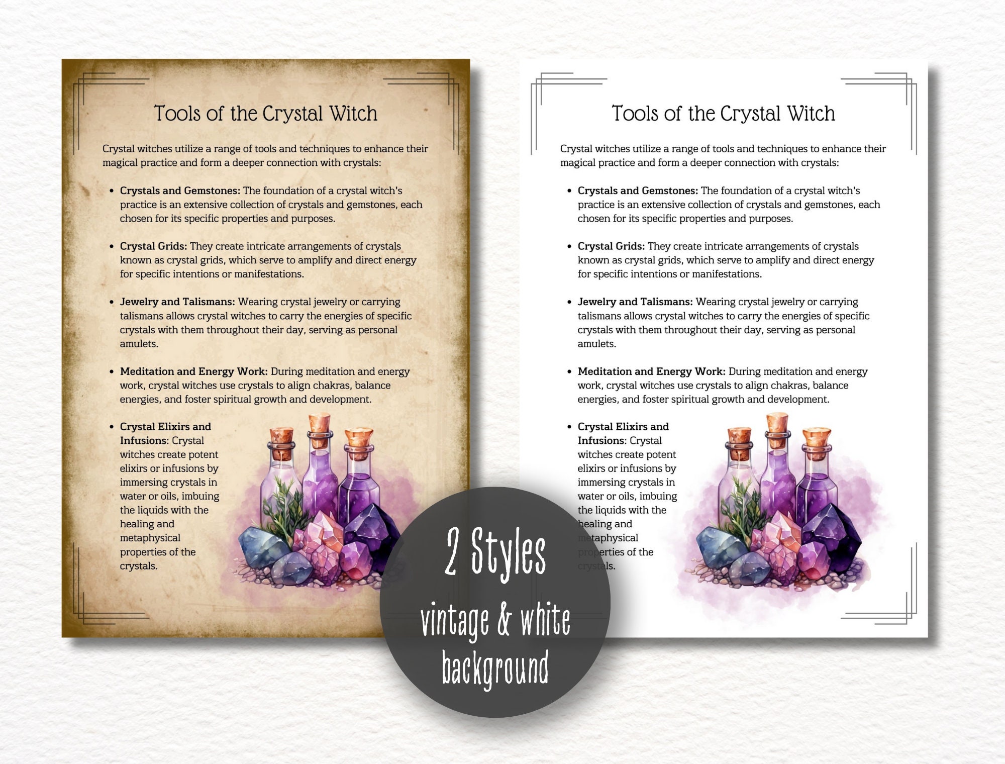 The Crystal Witch PDF Bundle, Types of Witches, Crystal Magic ...
