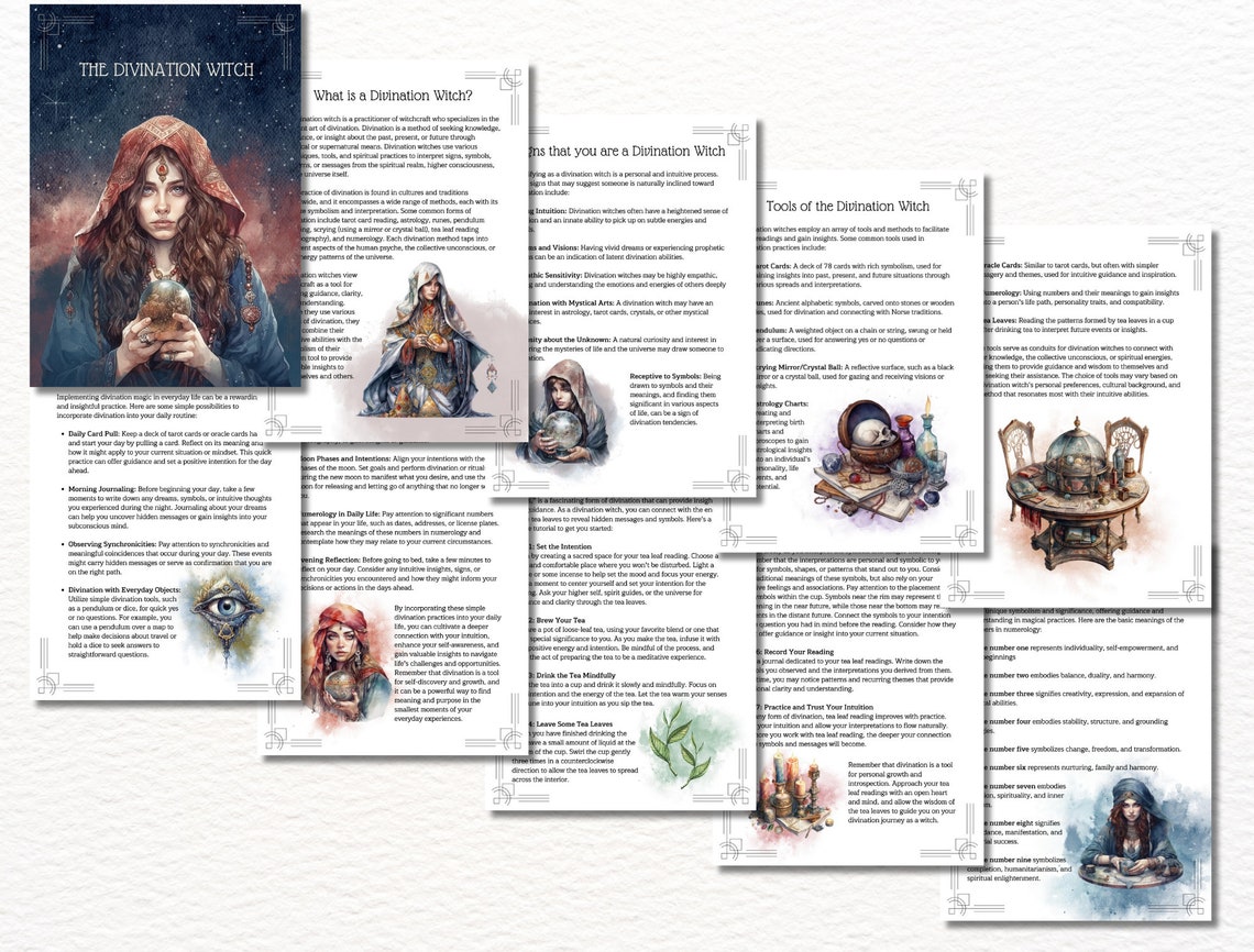 The Divination Witch PDF Bundle, Types of Witches, Fortune Teller ...
