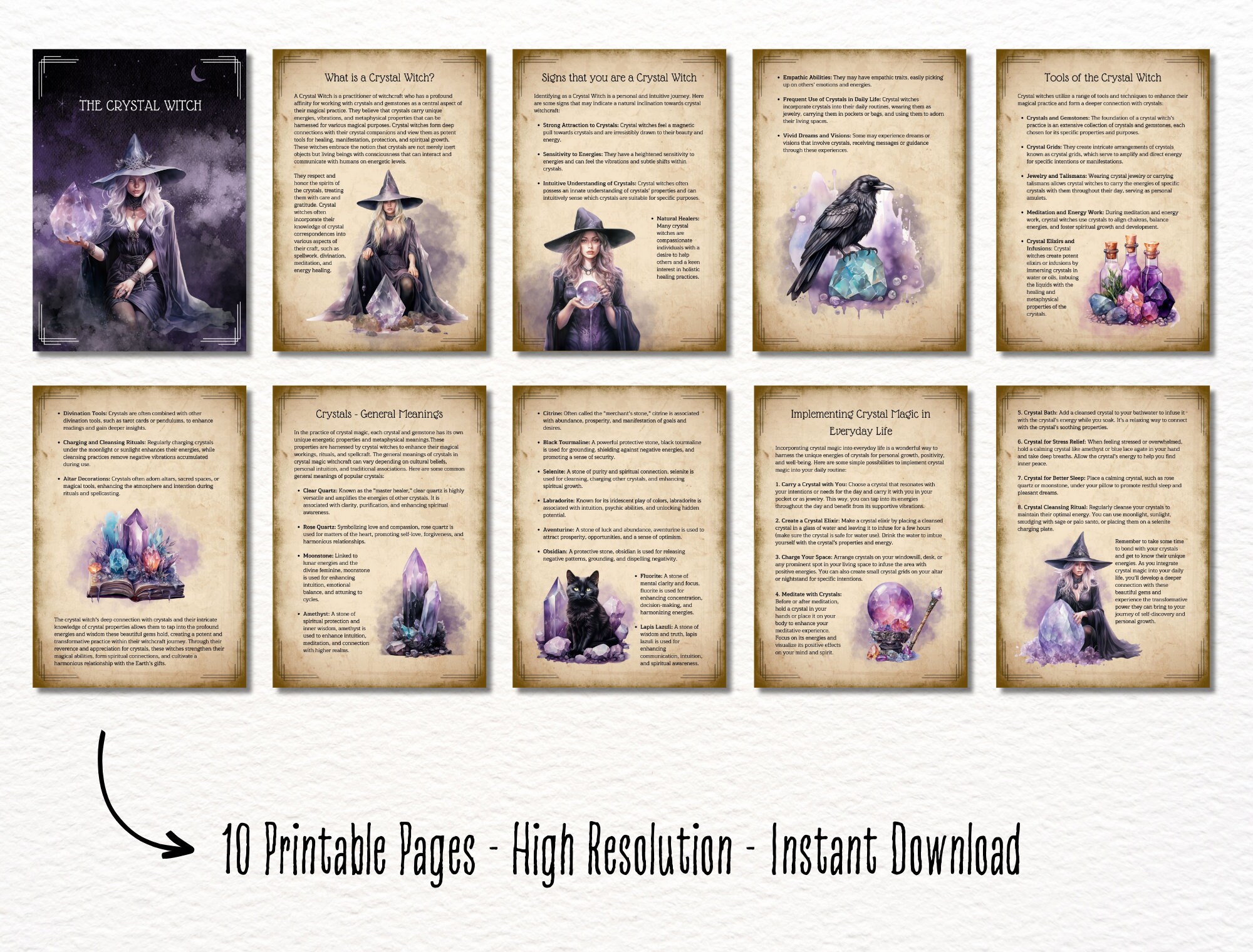 The Crystal Witch PDF Bundle, Types of Witches, Crystal Magic ...