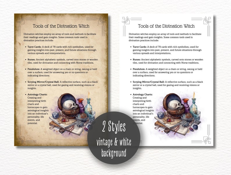 The Divination Witch PDF Bundle, Types of Witches, Fortune Teller ...