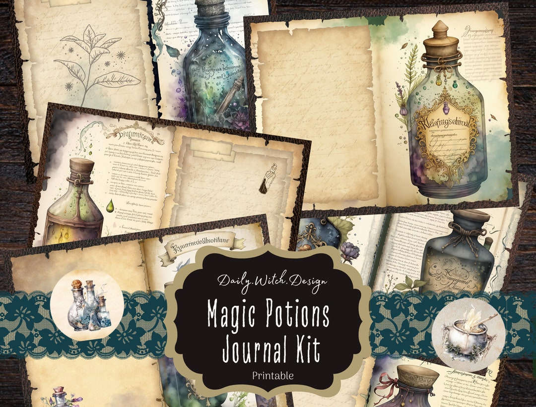 Magic Potions Junk Journal Kit, Alchemy, Potions, Digital Download ...
