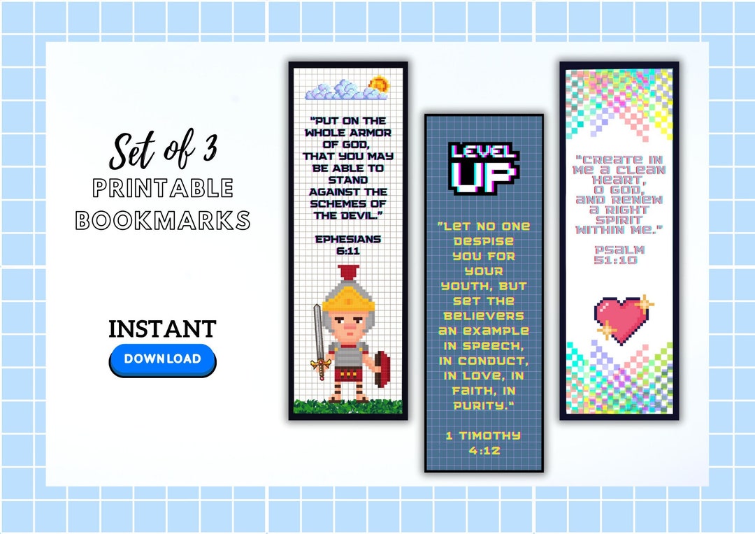 Christian Bookmarks [PRINTABLE] - Set of 3, Scripture Bookmarks for ...