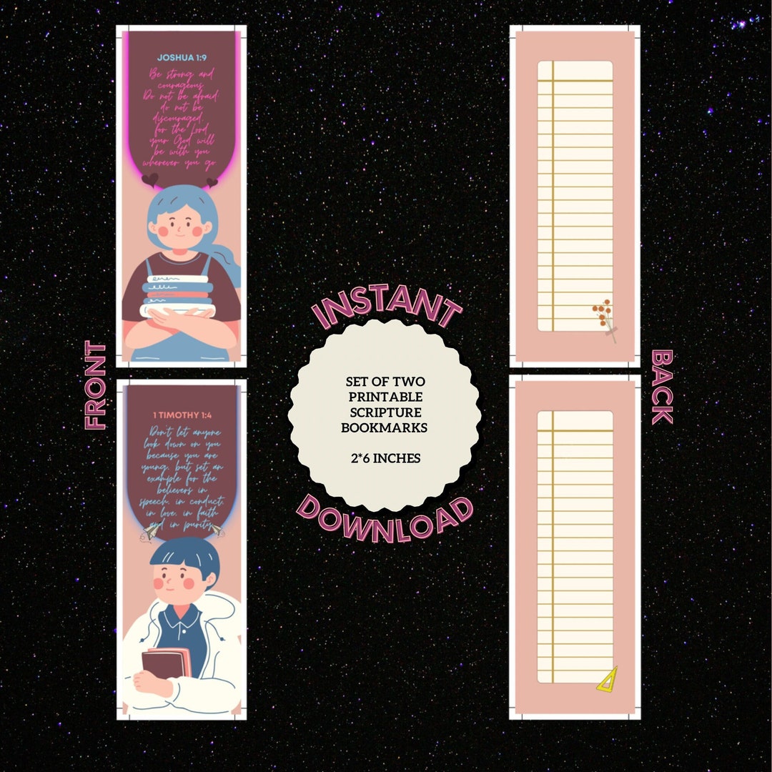 Back to School Christian Bookmark for Students, Scriptural ...
