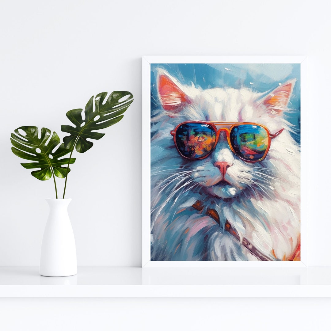 Cat Portrait - Cat Digital Art - Cat Digital Print - Cat Art - Wall Art ...