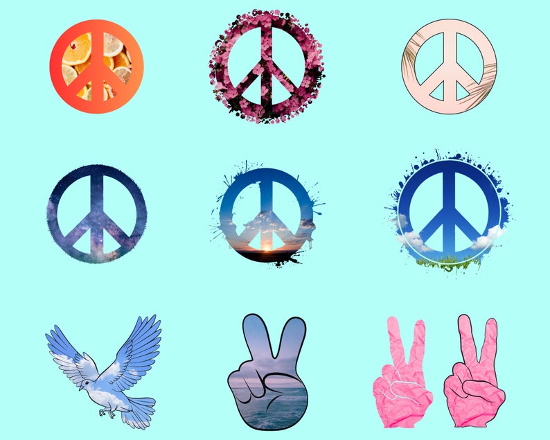 Fill Your Own Peace Signs on CANVA, Commercial Use, Drag and Drop PNG ...