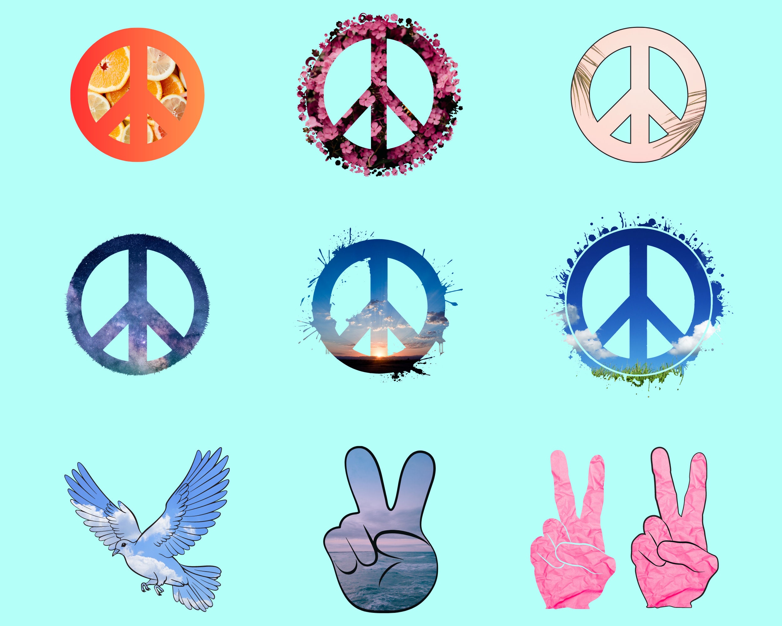 Fill Your Own Peace Signs on CANVA, Commercial Use, Drag and Drop PNG ...