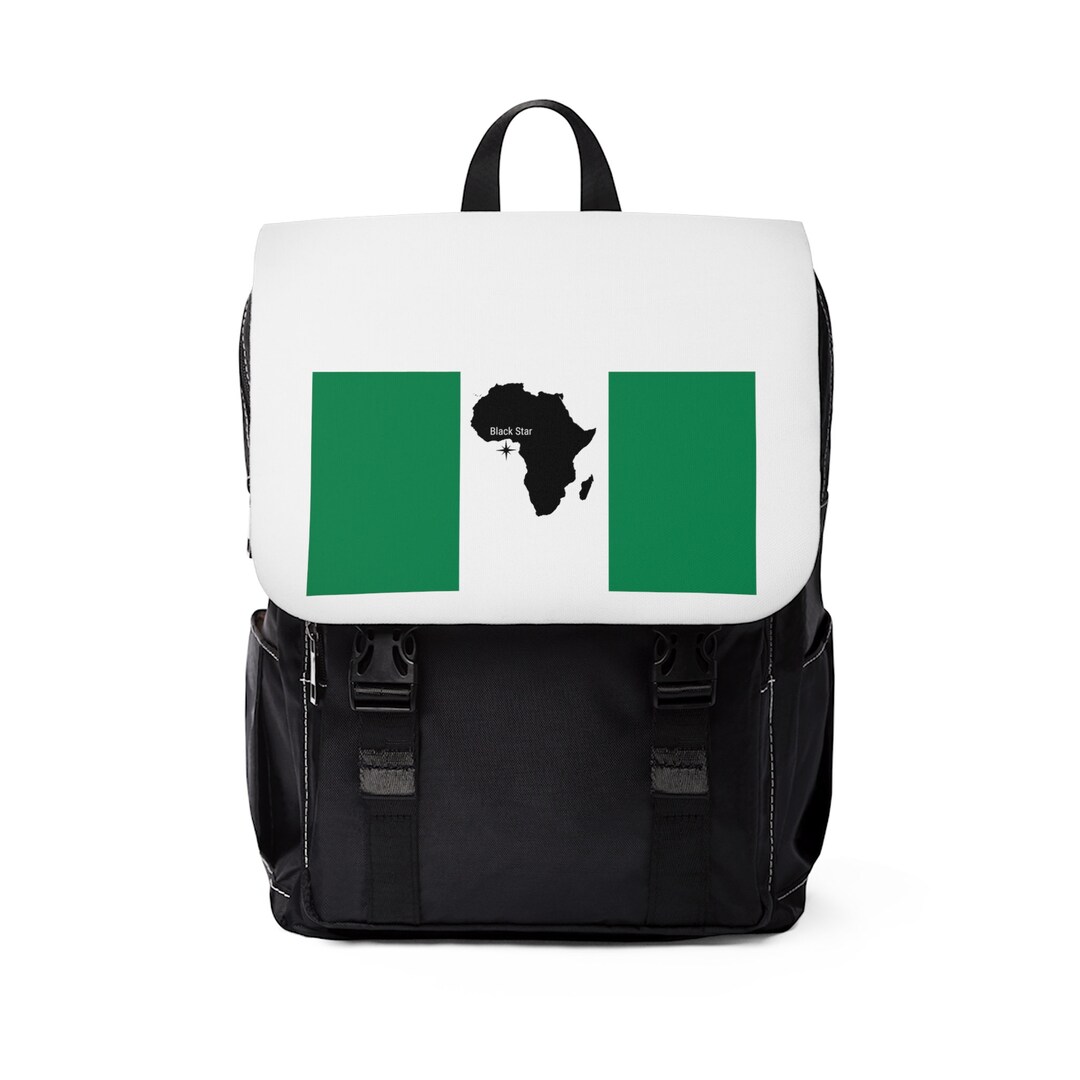 Nigerian Flag Unisex Casual Shoulder Backpack - Etsy