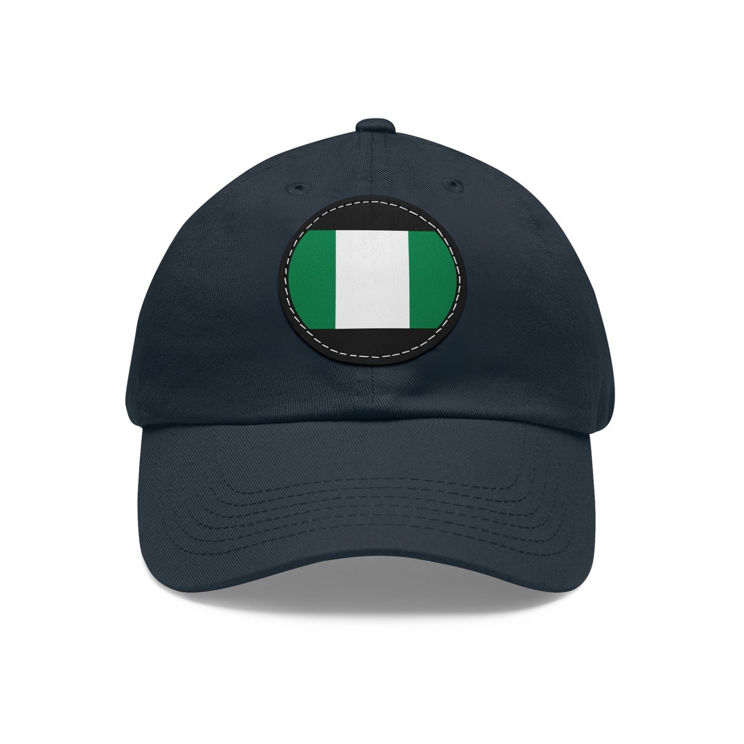 Nigerian Flag Dad Hat With Leather Patch round - Etsy