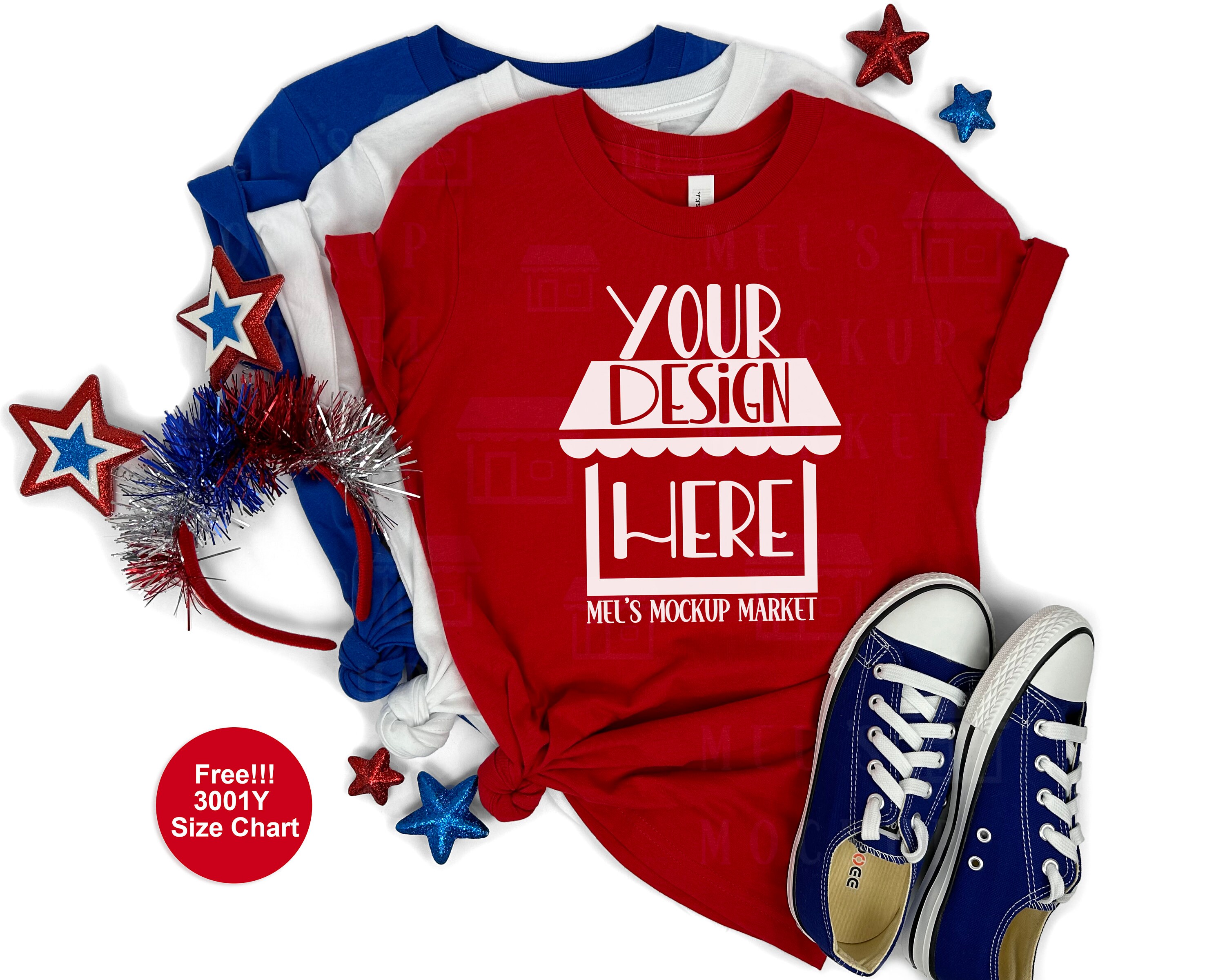 Kids 4th of July Mockup 3001Y Size Chart Kids 4th of July Mock up Kid ...