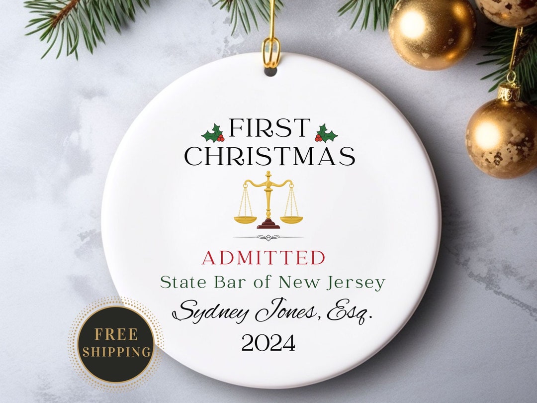 Personalized Lawyer Christmas Ornament, Bar Exam Pass Congratulations ...