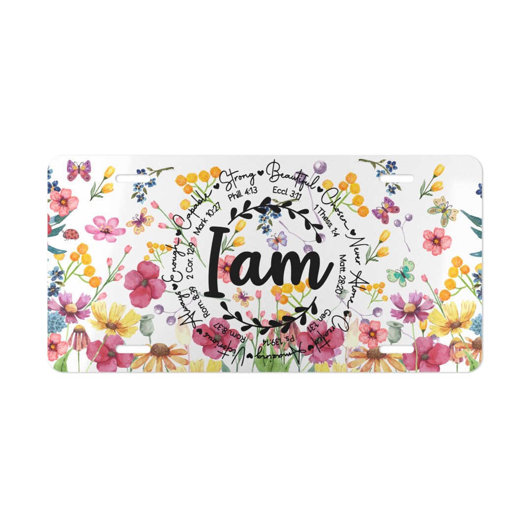 Floral Aluminum Vanity Plate, Christian Self-love Decor - Etsy