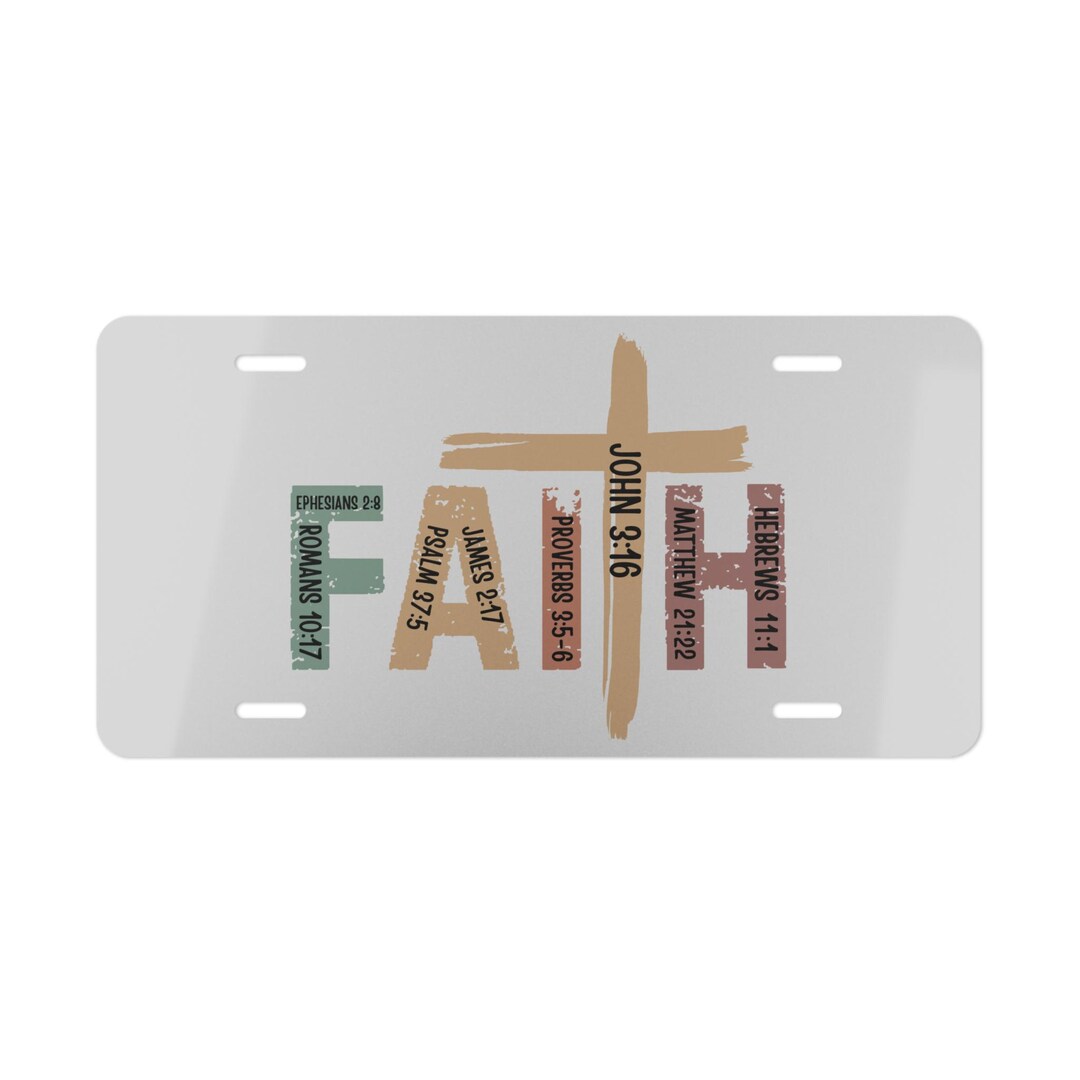 Faith-inspired Vanity Plate Custom Car Decor Christian Gift ...