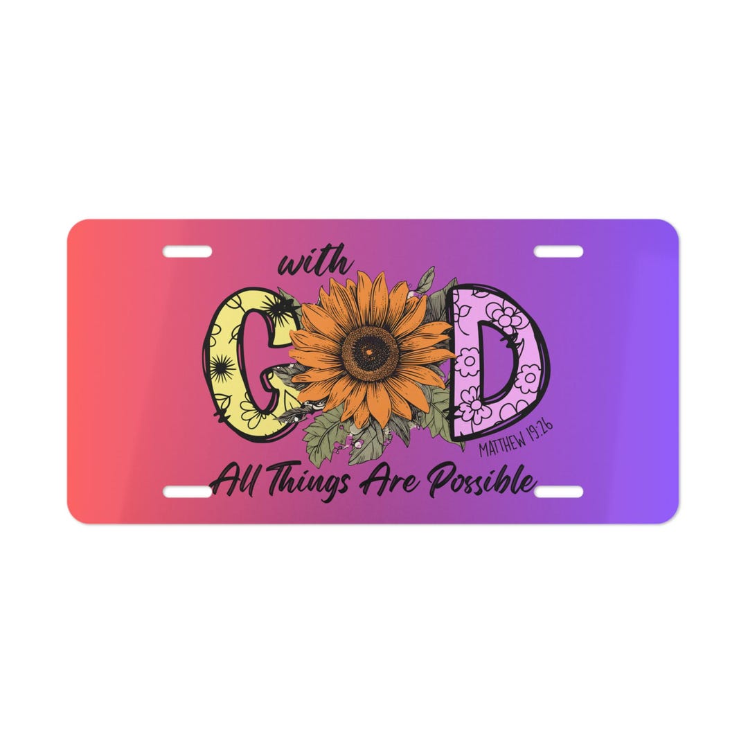 Colorful Inspirational Vanity Plate Motivational Car Accessories ...