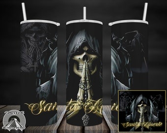 Santa Muerte Tumbler Wrap PACK, 20 Oz Skinny Tumbler, Instant Download ...