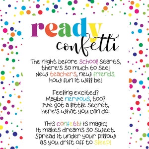 Back to School Ready Confetti Gift Tag - Etsy