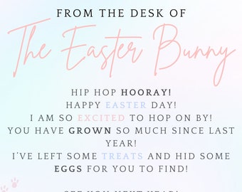 Letter From the Easter Bunny Digital Download Green Dots Bunny Editable ...