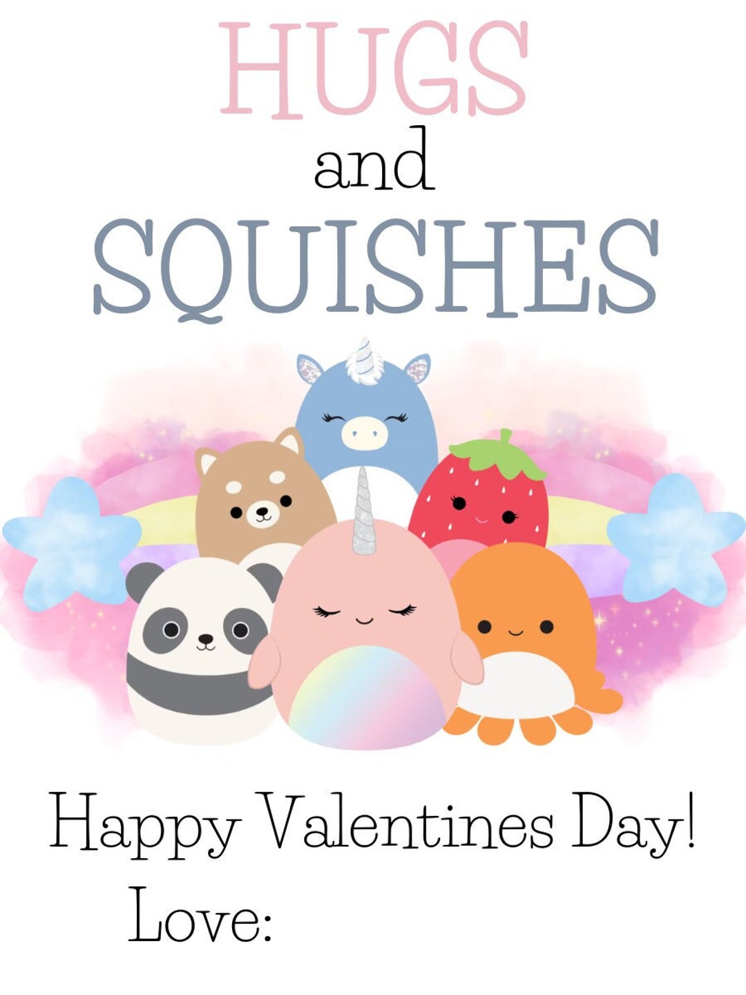Squishmallow Valentines Day Gift Tag Digital Download - Etsy