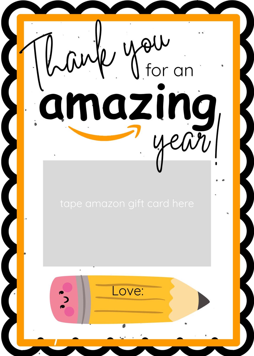 Teacher Appreciation Amazon Gift Card Holder Digital Download - Etsy